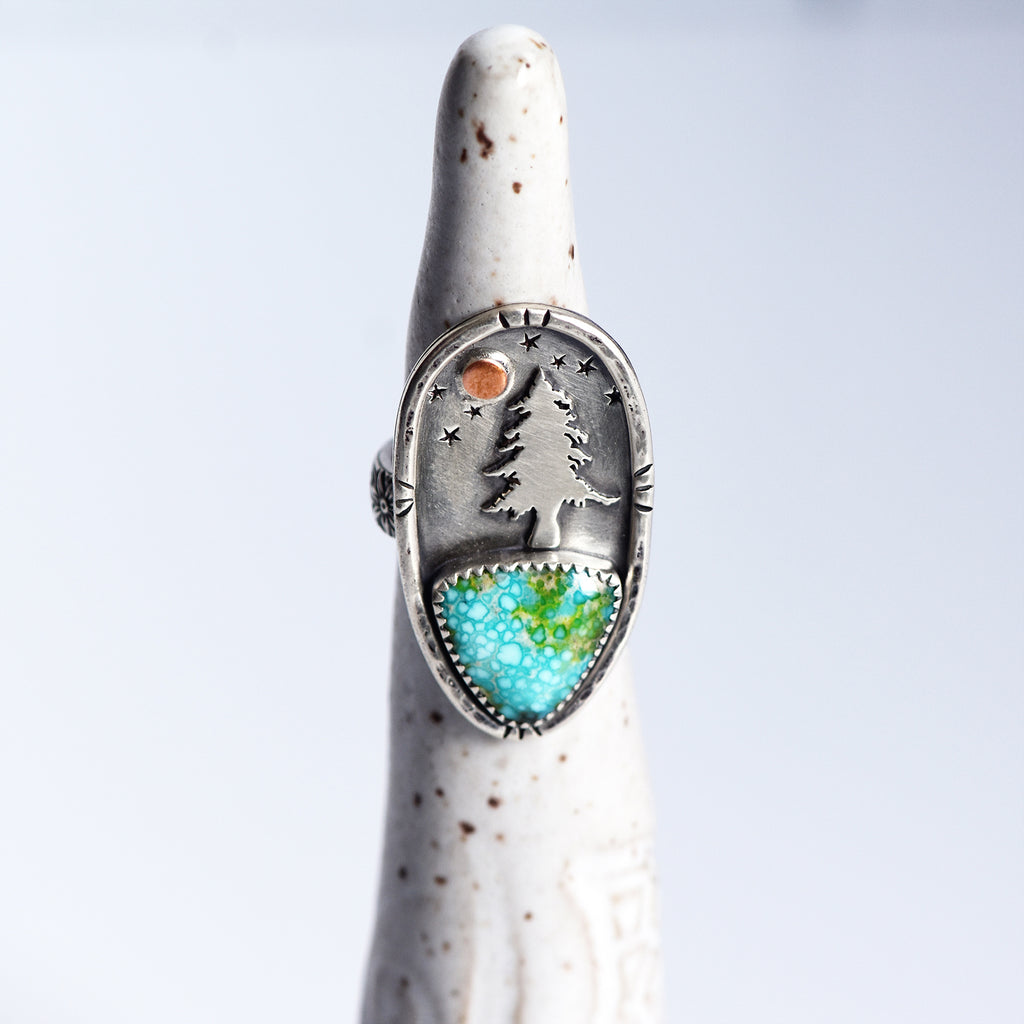 Sterling Silver & Turquoise Forest Rings ~ 1 Available – Forestlily Designs